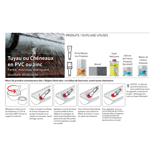 Tuyaux et chénaux en PVC ou zinc